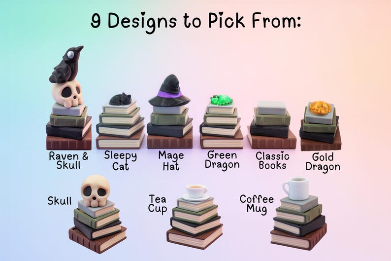 Stack of Books Fidget Clicker | 3D Printed Clicky Book Keychain ...