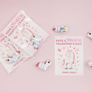 Unicorn Valentines for School, 3D Printed Valentine's Day Fidget Bundle ...