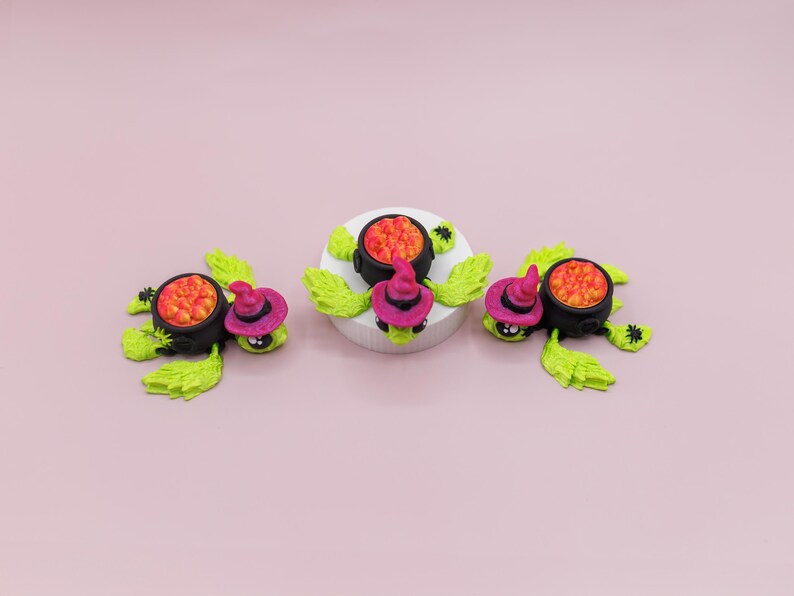 Little Cauldron Turtle Fidget | 3D Printed Turtle Witch Gift for ...