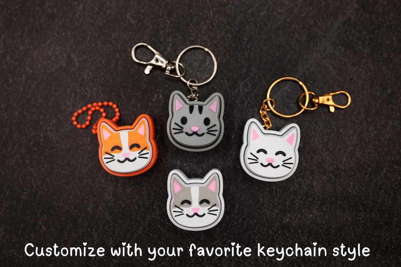 Cat Fidget Clicker Keychain, Cute 3D Printed Clicky Fidget, Stress ...