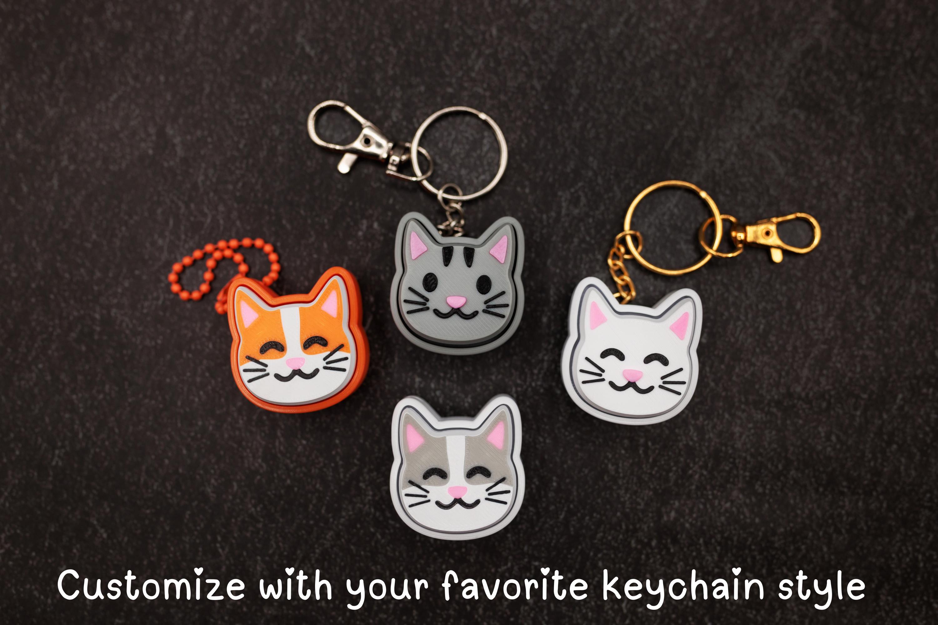 Cat Fidget Clicker Keychain, Cute 3D Printed Clicky Fidget, Stress ...