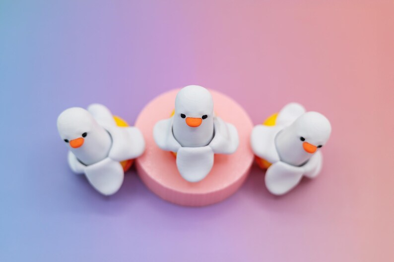 Banana Duck Fidget Clicker | 3D Printed Clicky Fidget Keychain | Cute ...