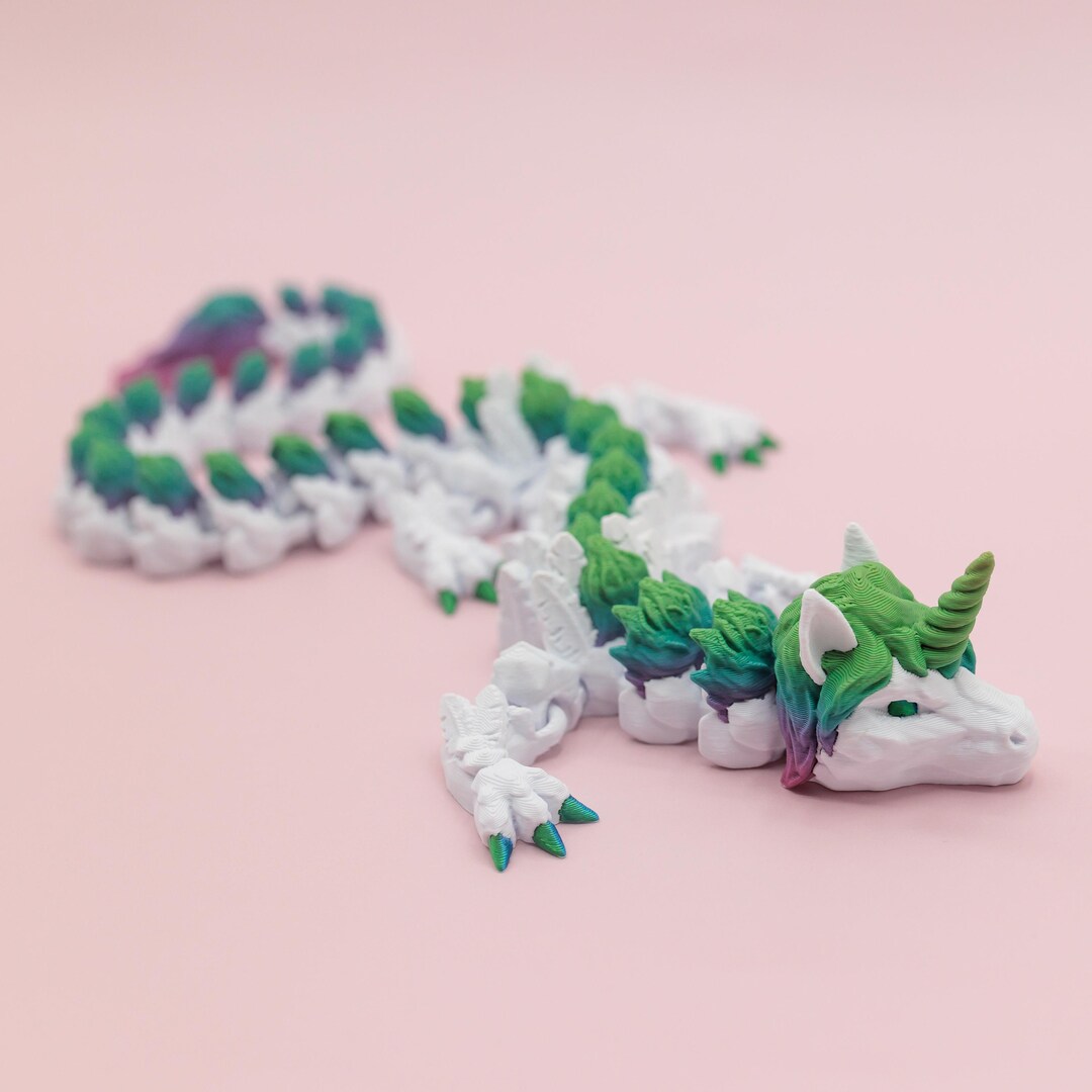 3D Printed Unicorn Dragon, Ready-to-ship Articulating Unicorn Gift ...
