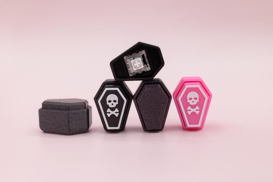 3D Printed Coffin Shaped Fidget Clickers, Super Clicky Grave Fidgets With Keyboard Switches ...