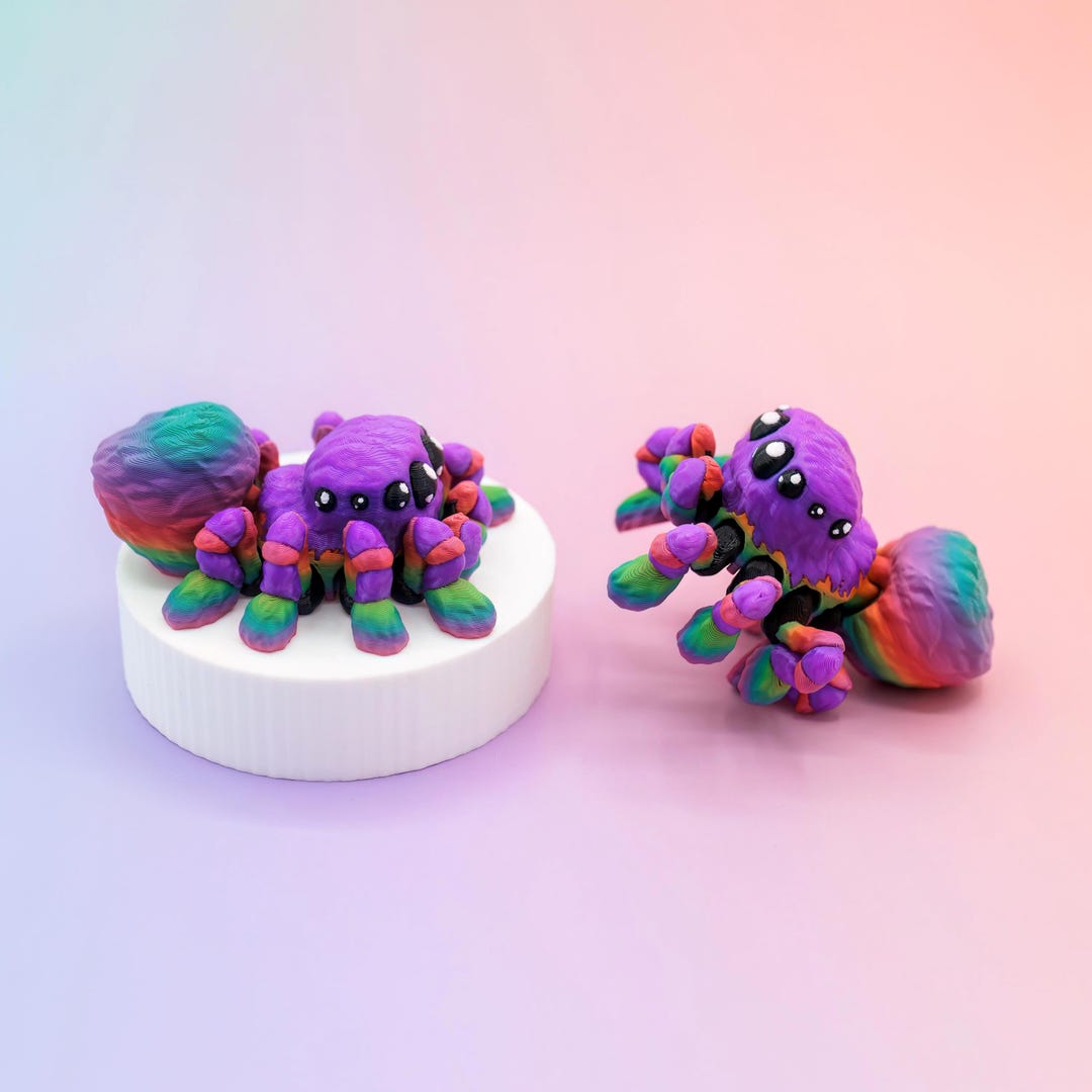 Jumping Spider Fidget | 3D Printed Articulated Rainbow Spider With ...