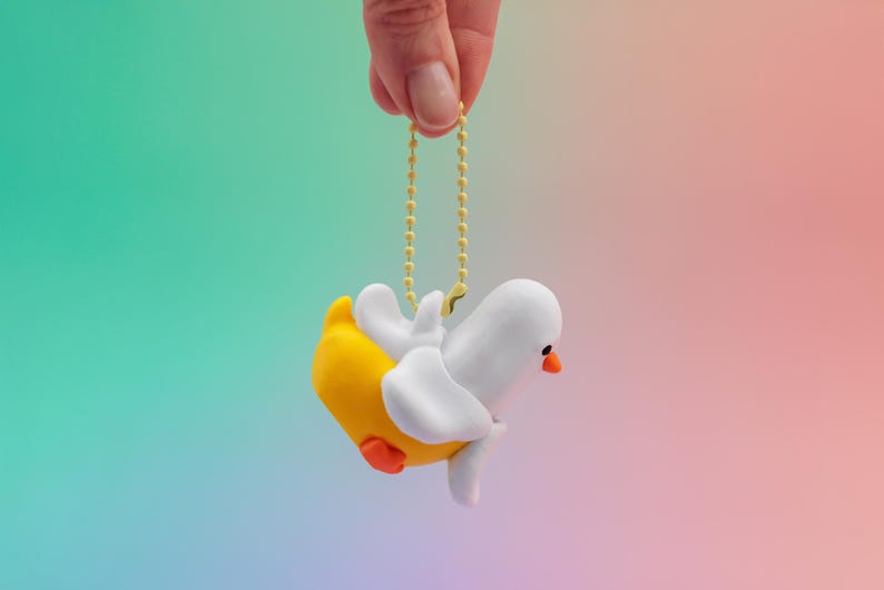 Banana Duck Fidget Clicker | 3D Printed Clicky Fidget Keychain | Cute ...