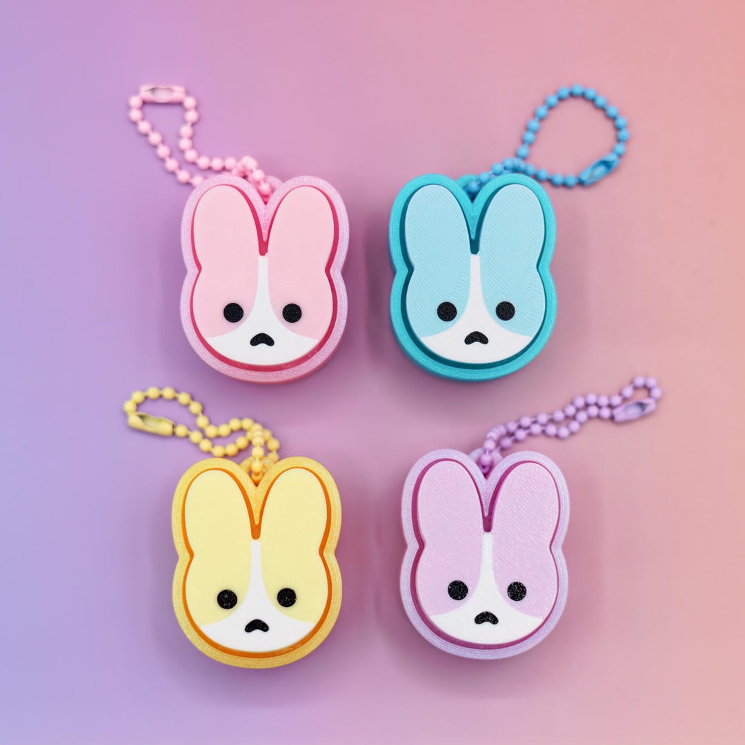 Bunny Rabbit Fidget Clicker Keychain | 3D Printed Clicky Easter Fidget ...