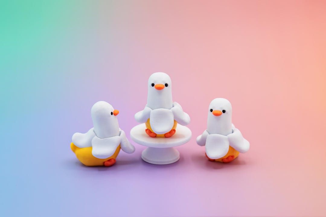 Banana Duck Fidget Clicker | 3D Printed Clicky Fidget Keychain | Cute ...