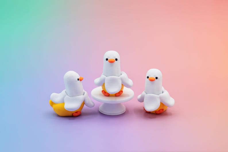Banana Duck Fidget Clicker | 3D Printed Clicky Fidget Keychain | Cute ...