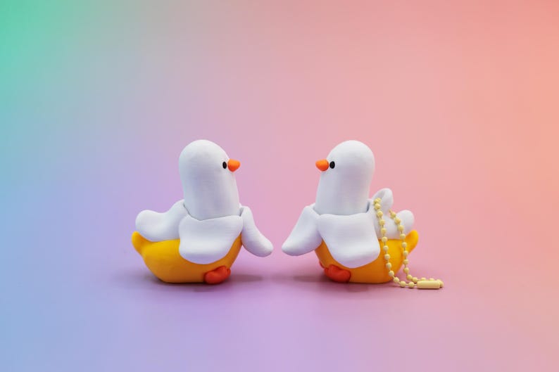 Banana Duck Fidget Clicker | 3D Printed Clicky Fidget Keychain | Cute ...