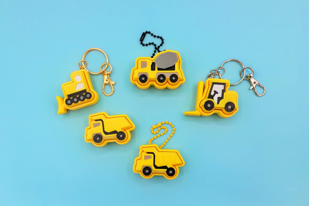 Construction Truck Fidget Clicker Keychain, Yellow Truck Clicky Fidget ...