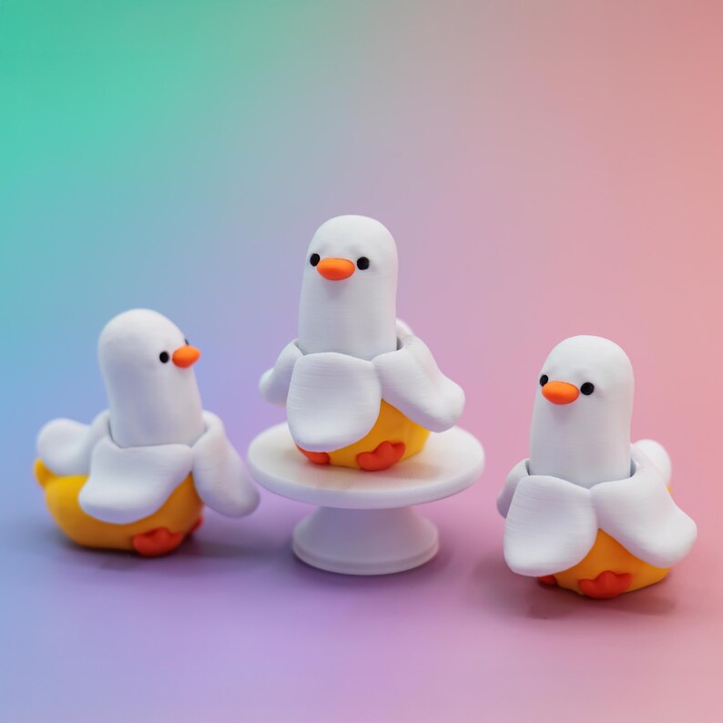 Banana Duck Fidget Clicker | 3D Printed Clicky Fidget Keychain | Cute ...