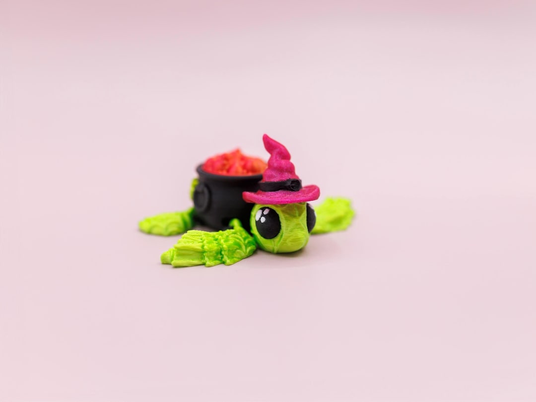 Little Cauldron Turtle Fidget | 3D Printed Turtle Witch Gift for ...