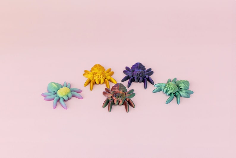 3 Pack of Spider Fidgets, 3D Printed Spiders, Articulating Spider Gift ...