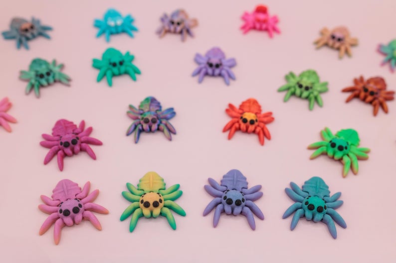 3 Pack of Jumping Spider Fidgets | Little 3D Printed Articulating ...