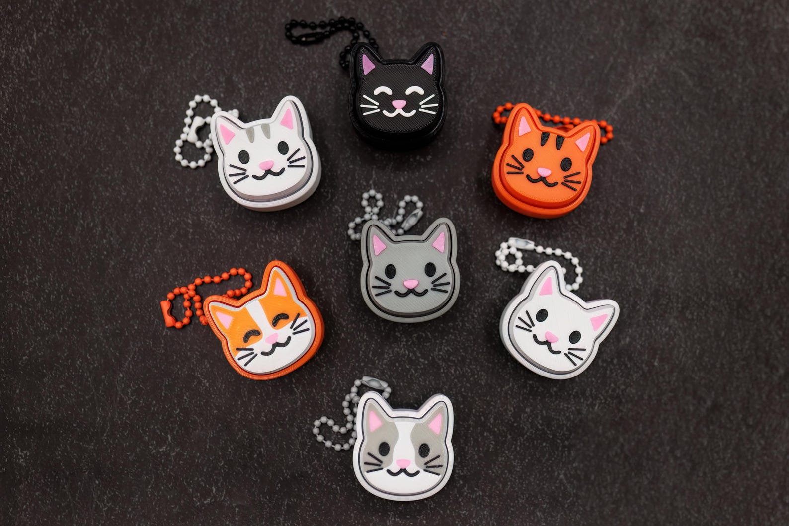 Cat Fidget Clicker Keychain, Cute 3D Printed Clicky Fidget, Stress ...