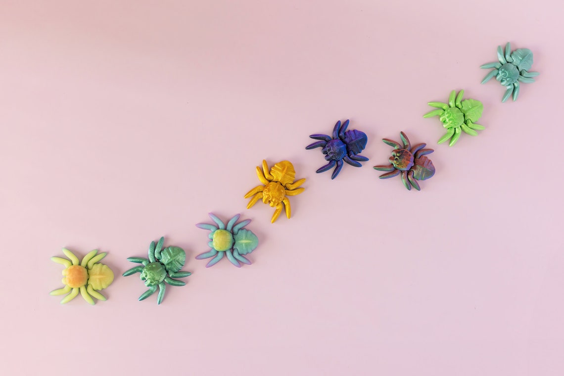 3 Pack of Spider Fidgets, 3D Printed Spiders, Articulating Spider Gift ...
