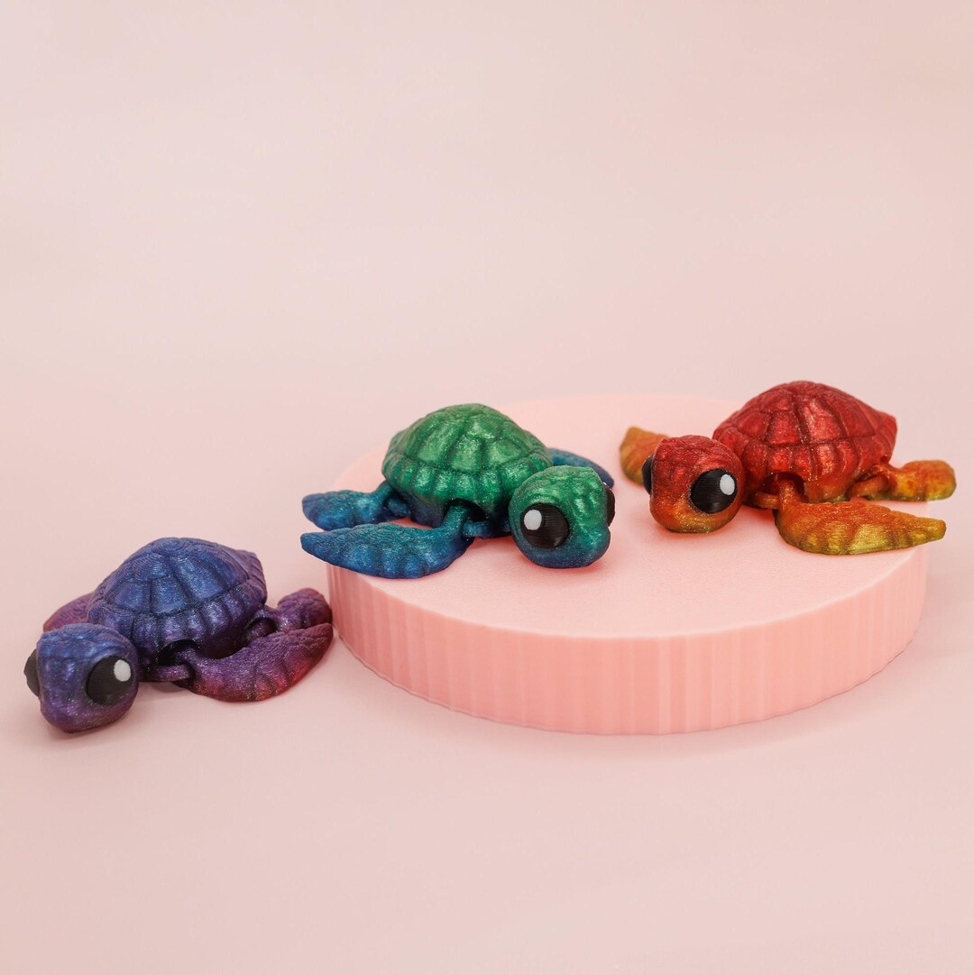 Sea Turtle Fidget, Cute 3D Printed Sea Turtles, Articulating Sea Turtle ...