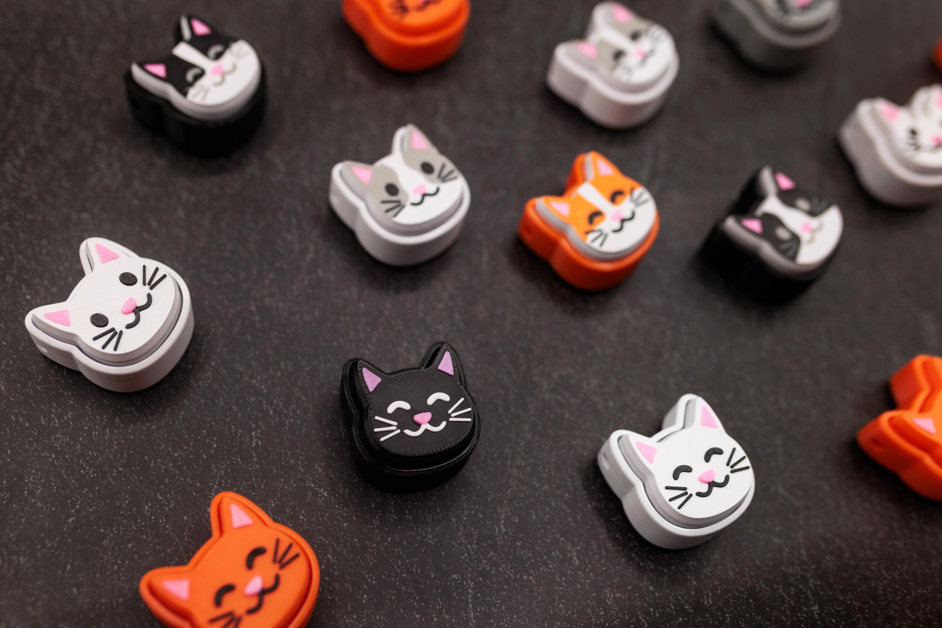 Cat Fidget Clicker Keychain, Cute 3D Printed Clicky Fidget, Stress ...