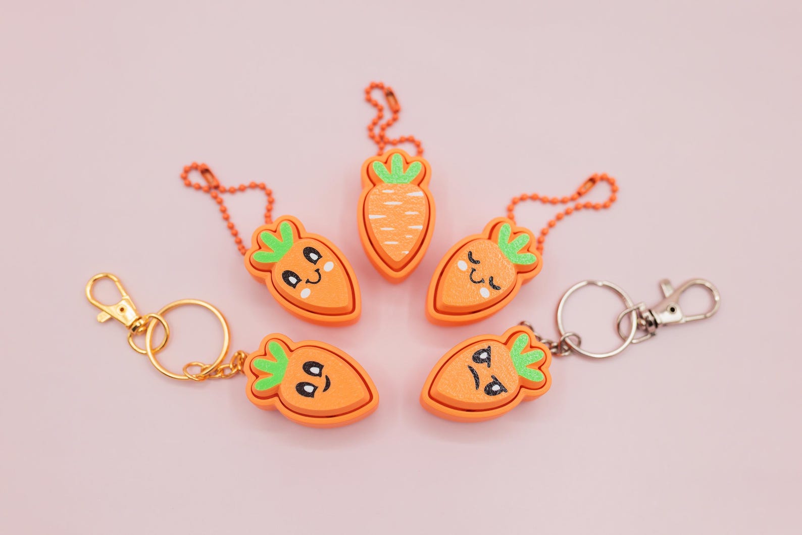Carrot Shaped Fidget Clicker Keychain, Cute 3D Printed Clicky Fidgets ...