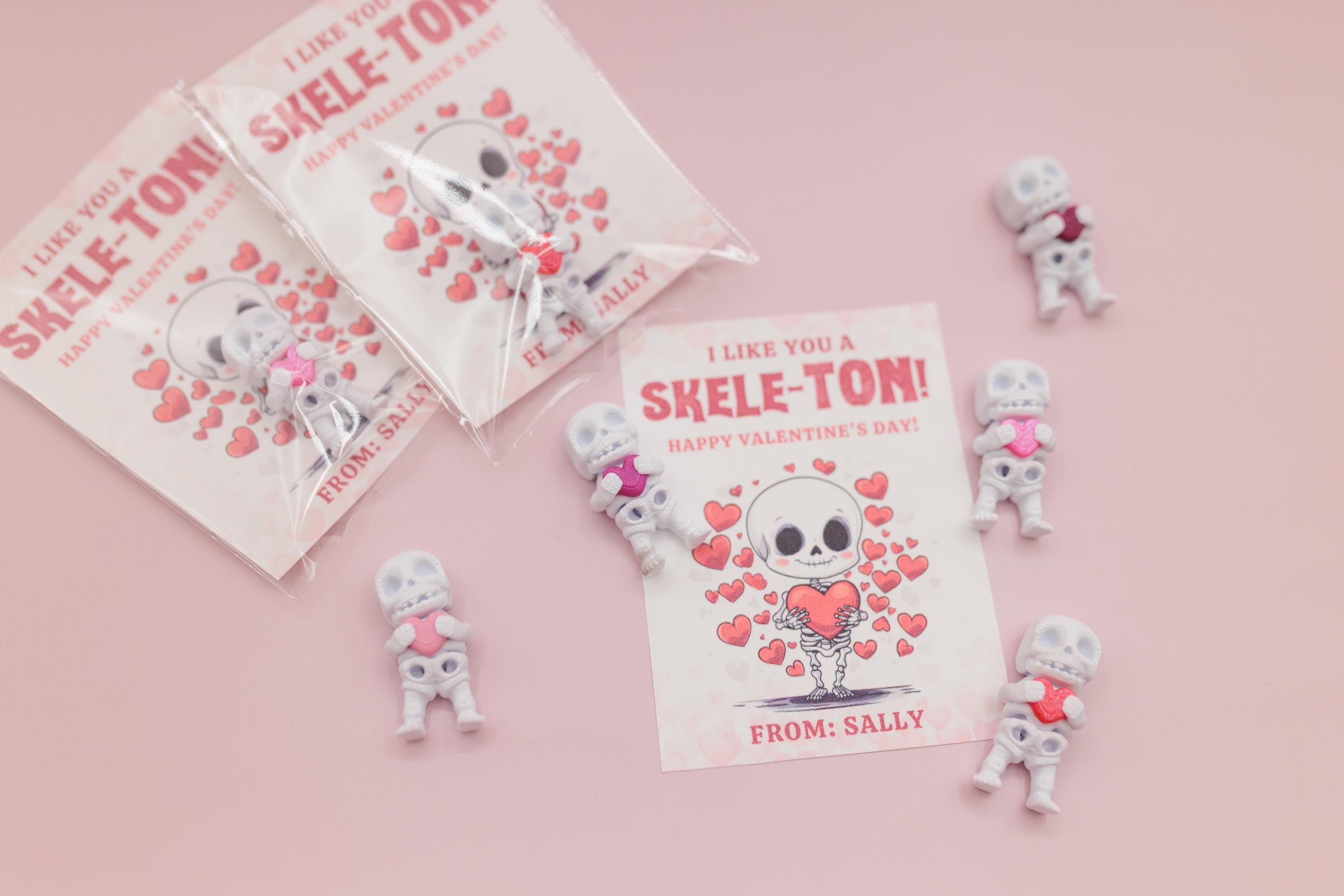 3D Printed Skeleton Valentines for School, Valentine's Day Fidget ...