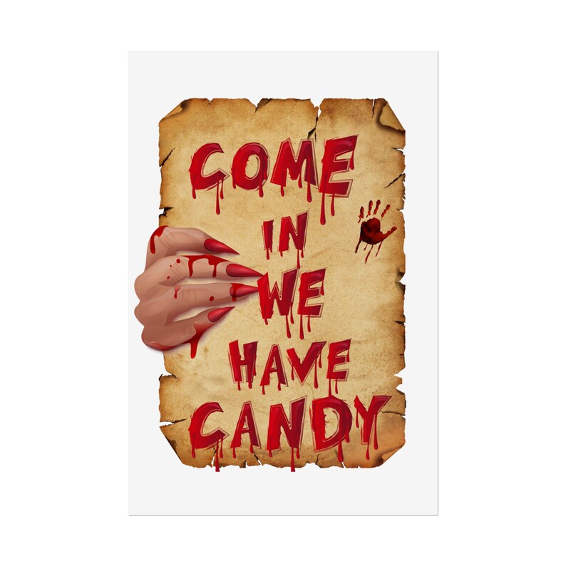 Come In, We Have Candy Poster Fun Halloween Wall Art With Festive ...