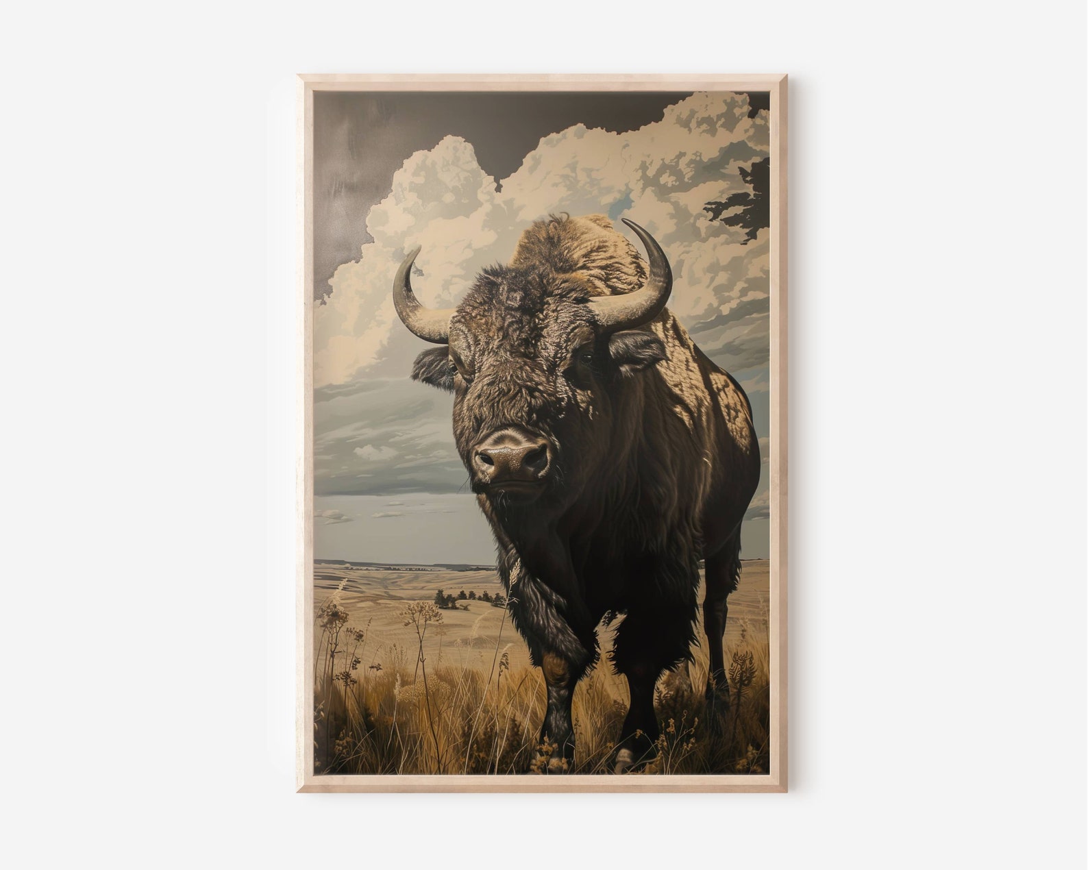 Buffalo Prairie Art Print, Nature Scene Poster - Etsy