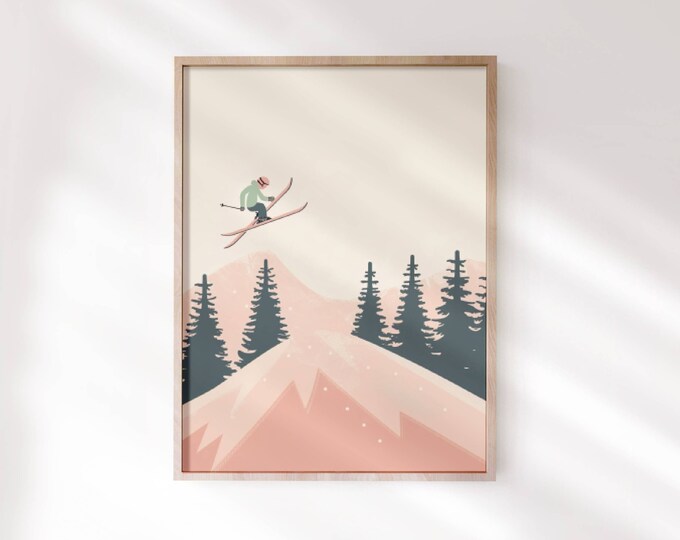 Skiing Art, Butter Definition Print, Sport Gifts for Him, Landscape ...
