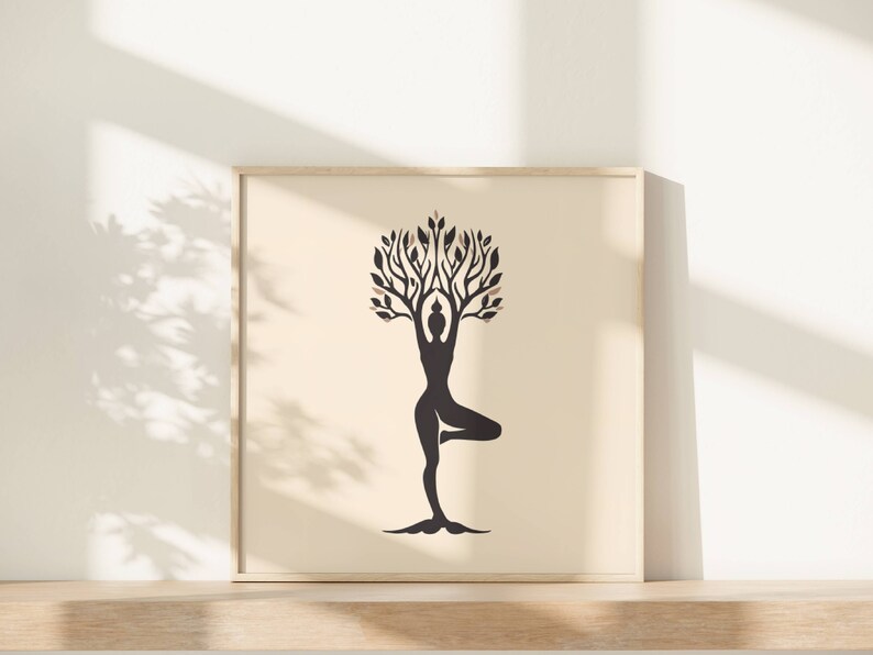 Grounded Tree Pose Yoga Wall Art Gallery Wall Decor for Yoga Studio ...