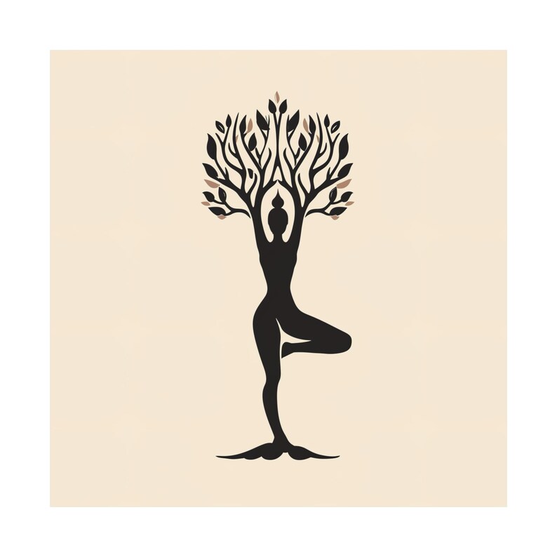 Grounded Tree Pose Yoga Wall Art Gallery Wall Decor for Yoga Studio ...