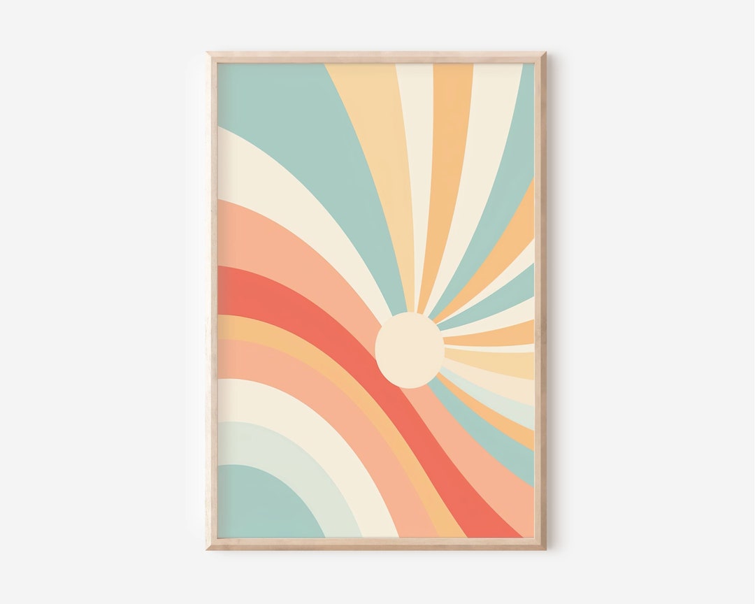Abstract Hippy Sun Wall Art Print Gallery Wall Decor for Home Gift Idea ...