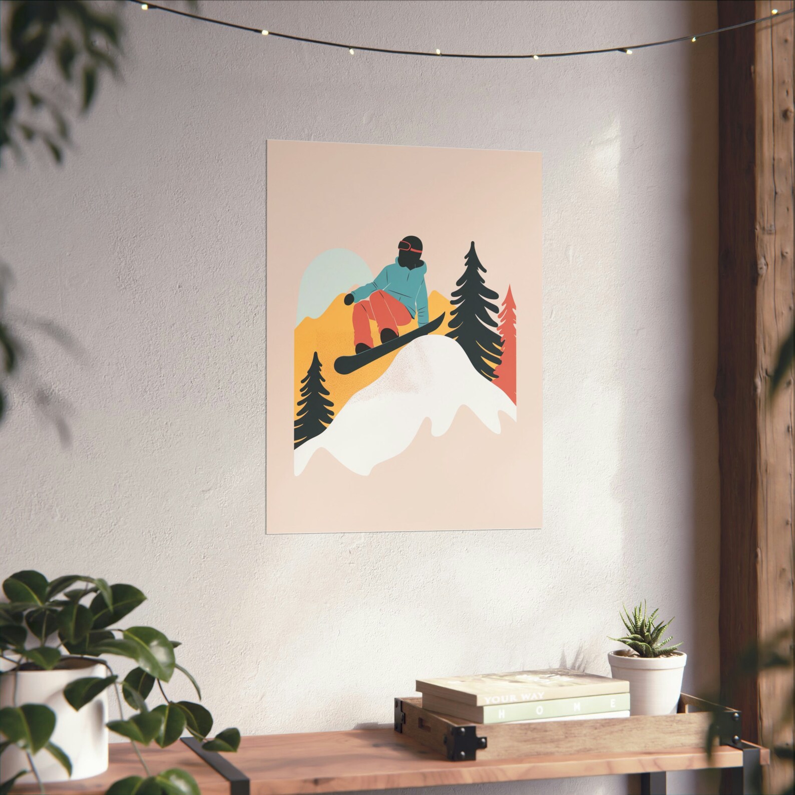 Modern Snowboarding Wall Art Print Gallery Wall Mountain Poster Ski ...