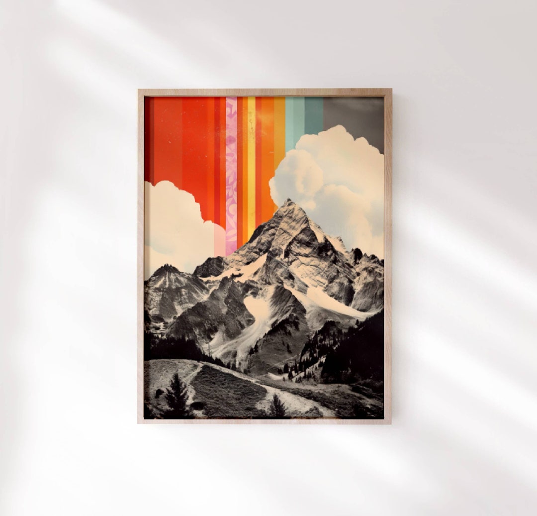 Retro Mountain Wall Art Gallery Wall Decor for Home Gift Idea for ...