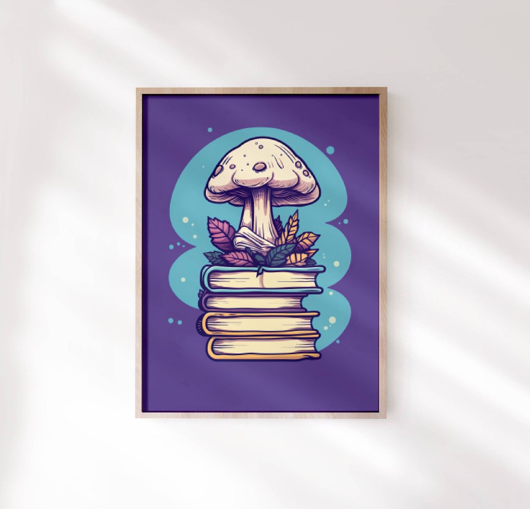 Mushroom Bookish Wall Art Print Gallery Wall Decor for Home Gift Idea ...