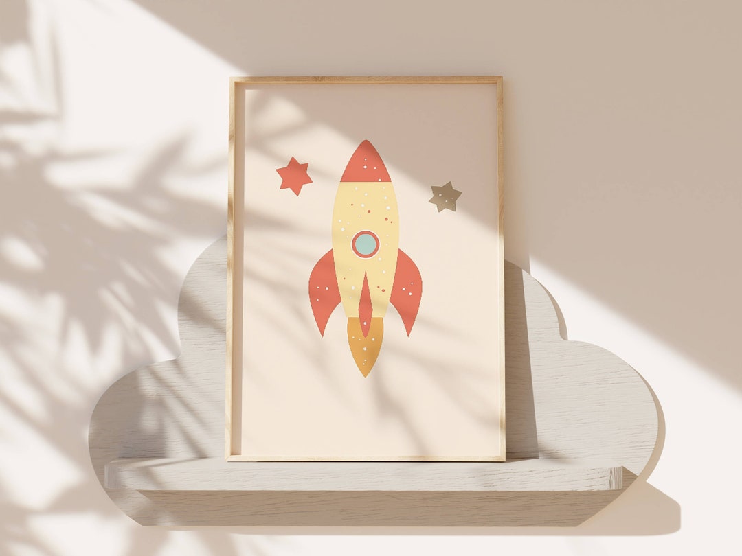 Rocket Ship Wall Art Print Gallery Wall Decor for Home Gift Idea Space ...
