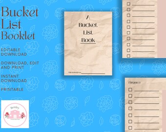 Bucket List Digital Planner, Printable Bucket Checklist, Bucket List ...