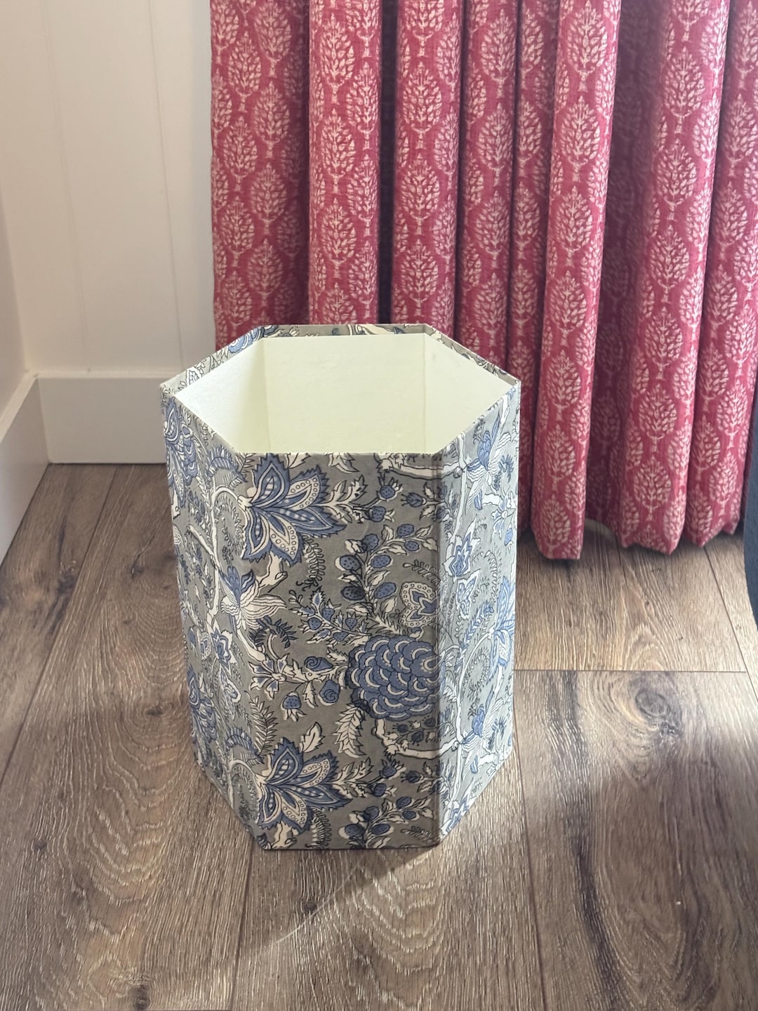 Upcycled Floral Waste Paper Bin: Collapsible Indian Print Dustbin - Etsy