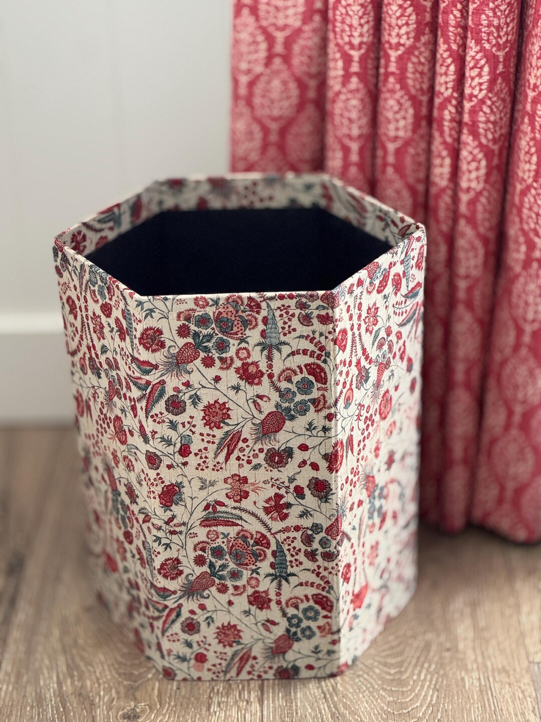 Upcycled Floral Waste Paper Bin: Collapsible Indian Print Dustbin - Etsy