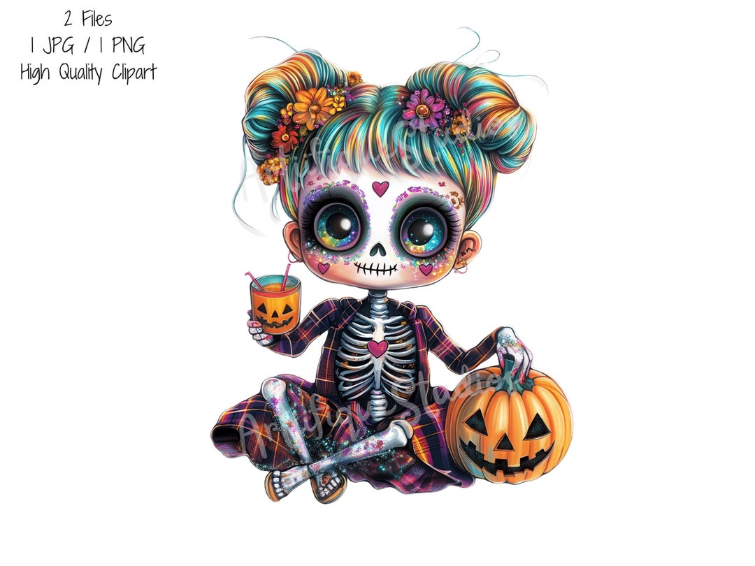 Cute Skeleton Halloween Clipart PNG, Adorable Halloween PNG, Halloween ...