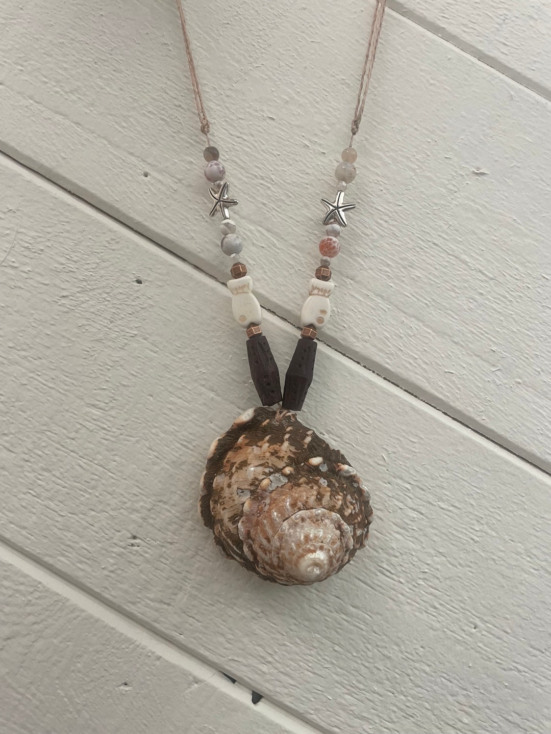 Beautiful Unique Natural California Wavy Turban Snail Shell Necklace ...