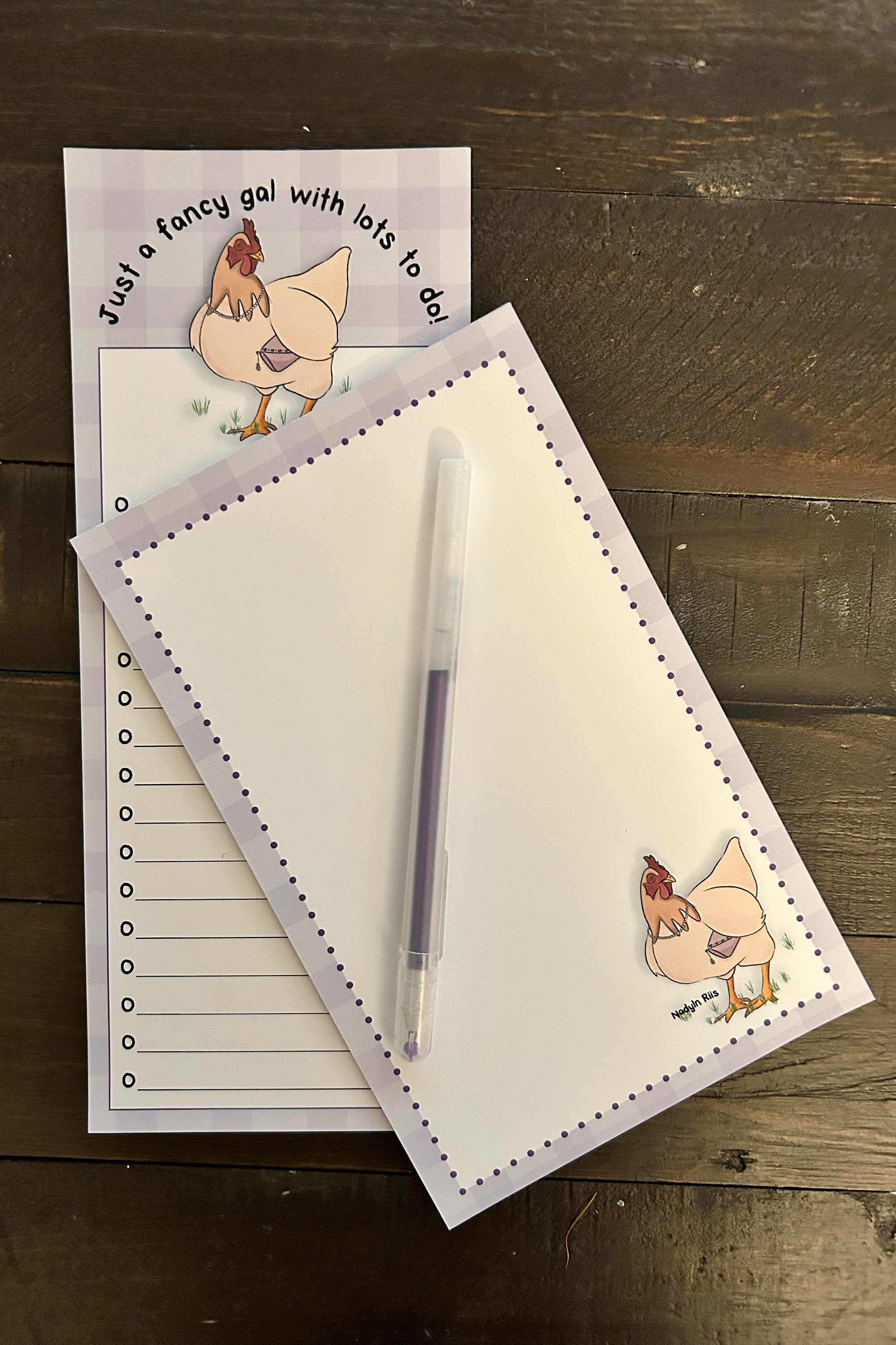 Fancy Chicken Notepad Cute Chicken Pad Cute Stationery Illustrated ...