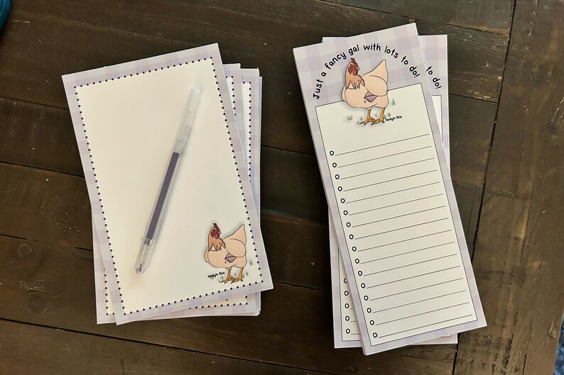 Fancy Chicken to Do List Pad Chicken Pad Cute Stationery Illustrated ...