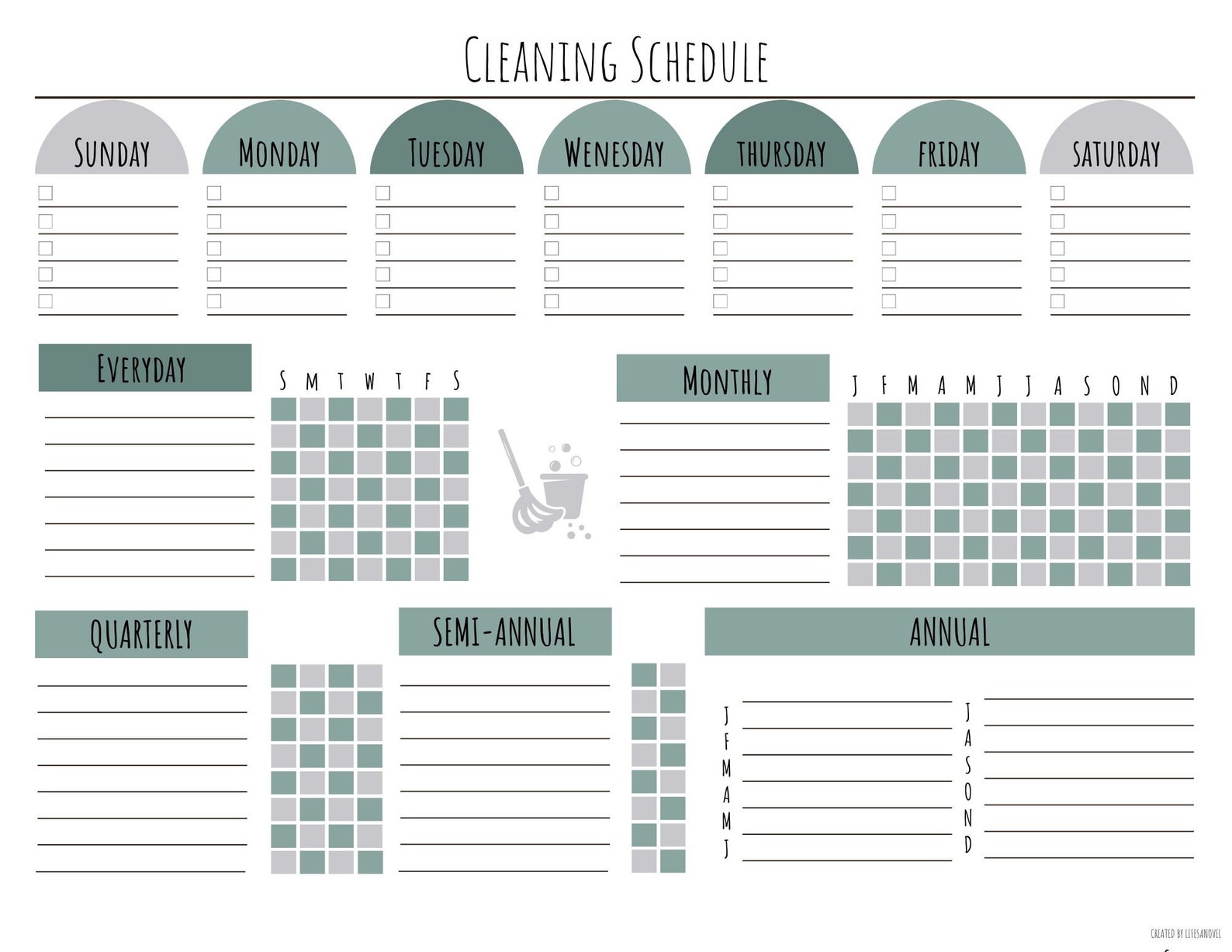 Editable Cleaning Schedule-blank - Etsy
