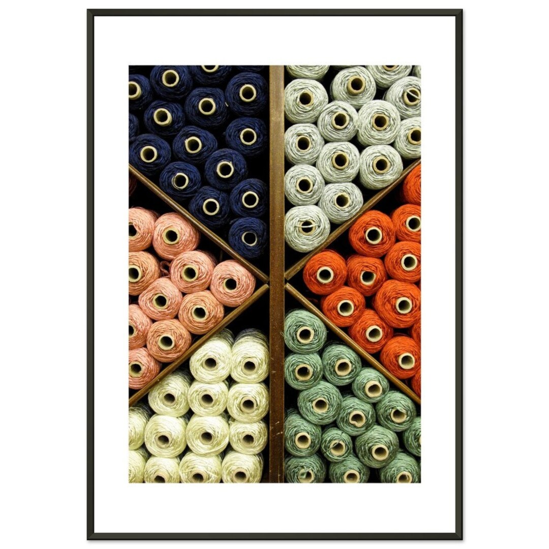 Framed Premium Poster of Balls of Wool on Shelf, Cappadocia, Türkiye ...