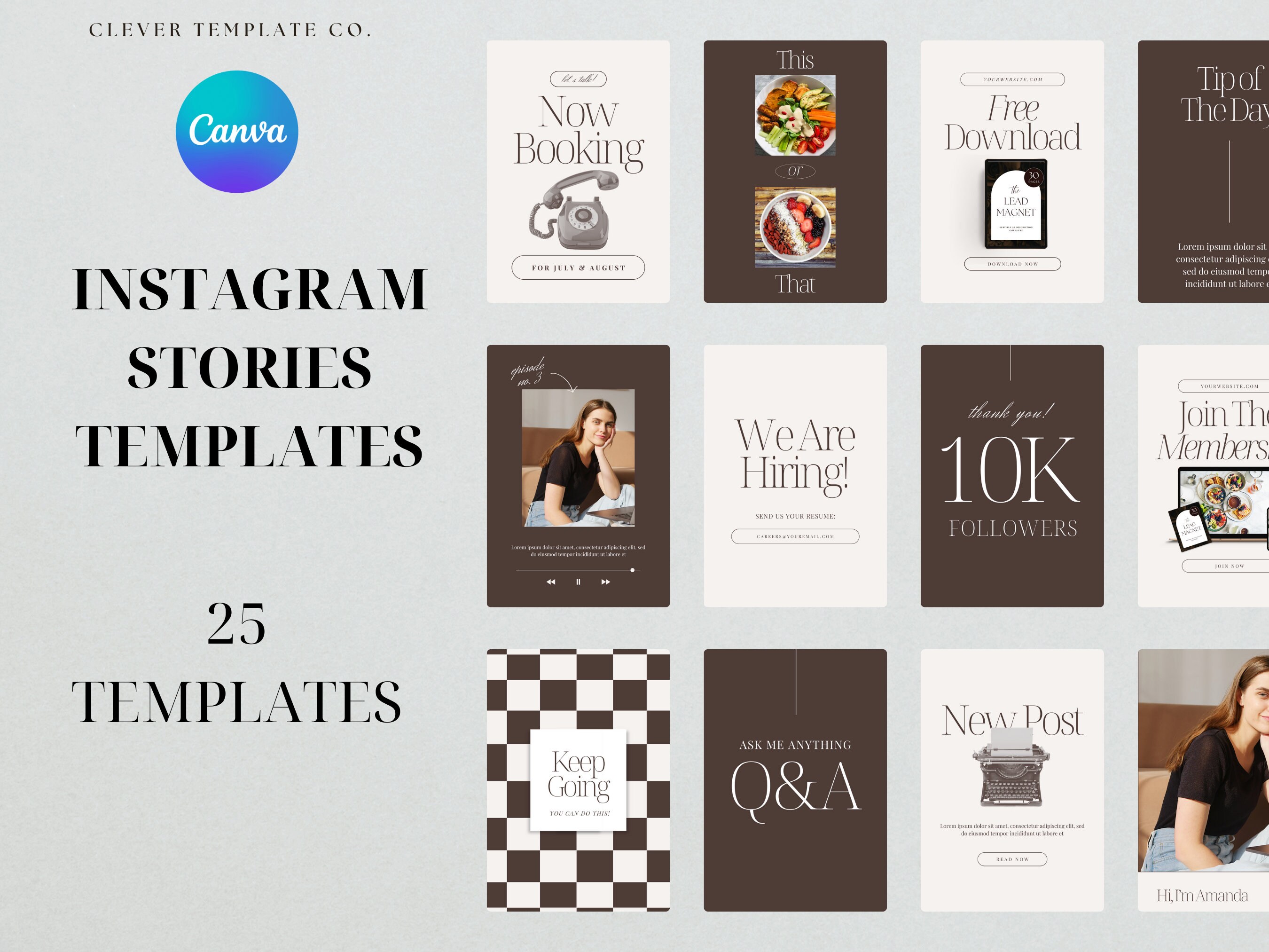 Social Media Template Bundle, Instagram Bundle, Pinterest Templates ...