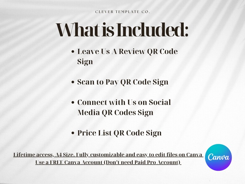 QR Code Signs for Small Business, Canva Template, Scan to Pay Sign ...