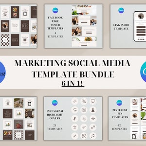 Social Media Template Bundle, Instagram Bundle, Pinterest Templates ...