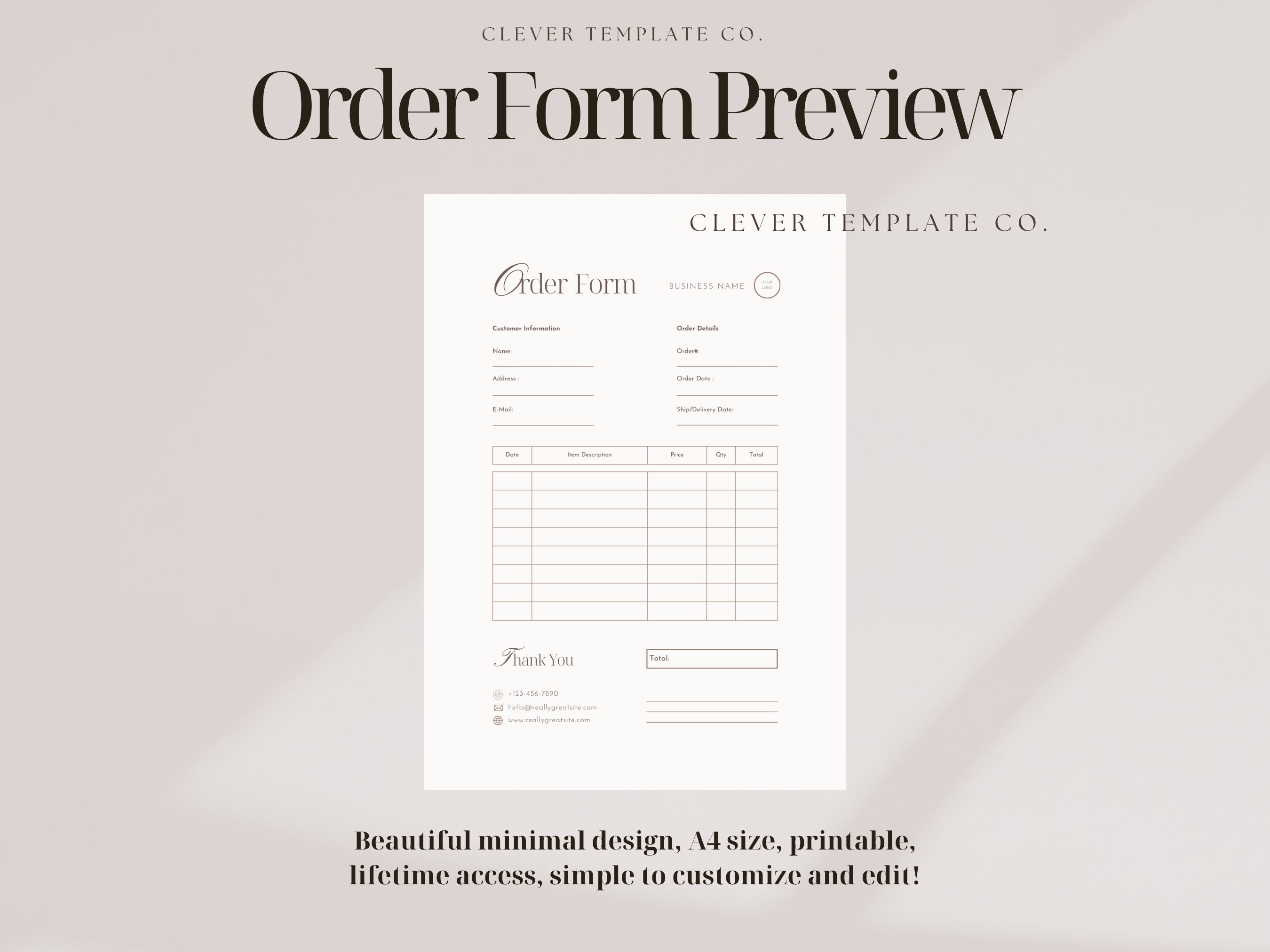 Order Form Bundle, Small Business Forms, Invoice Template, Custom Order ...