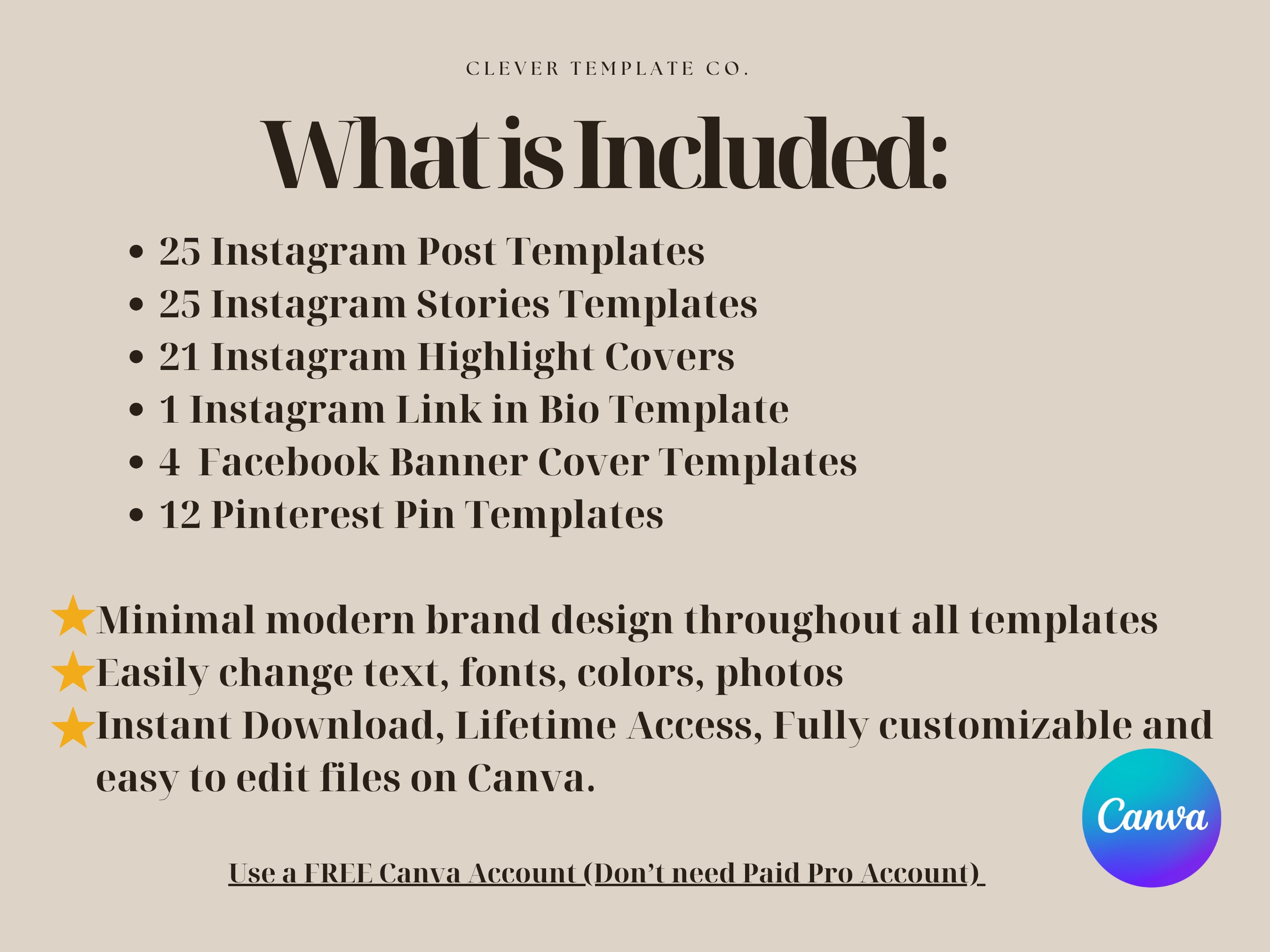 Social Media Template Bundle, Instagram Bundle, Pinterest Templates ...