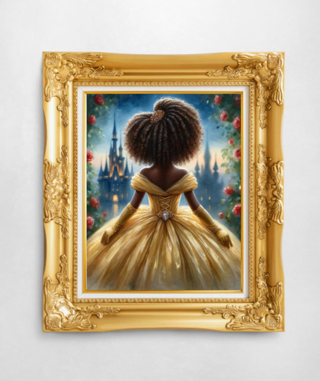 Black Princess Belle With Curly Hair – Fairytale Princess and Castle ...